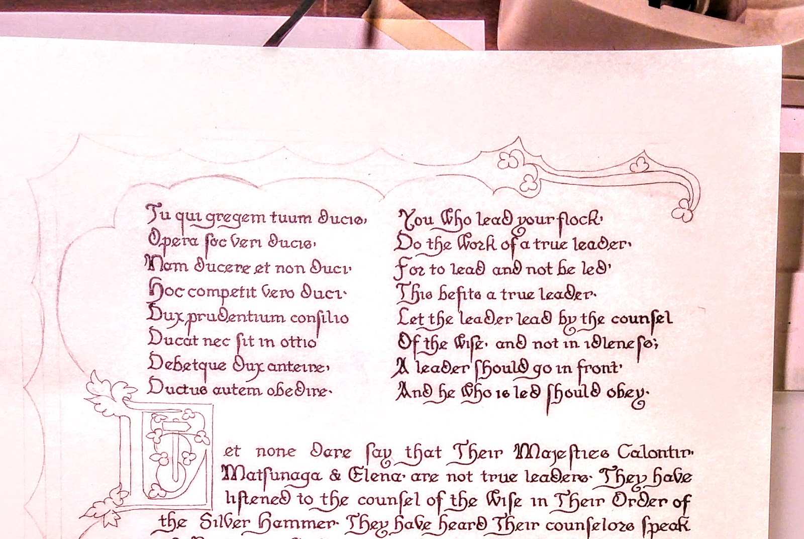 The Making Of An SCA Scroll, Part 1. – An Itinerant Scribe
