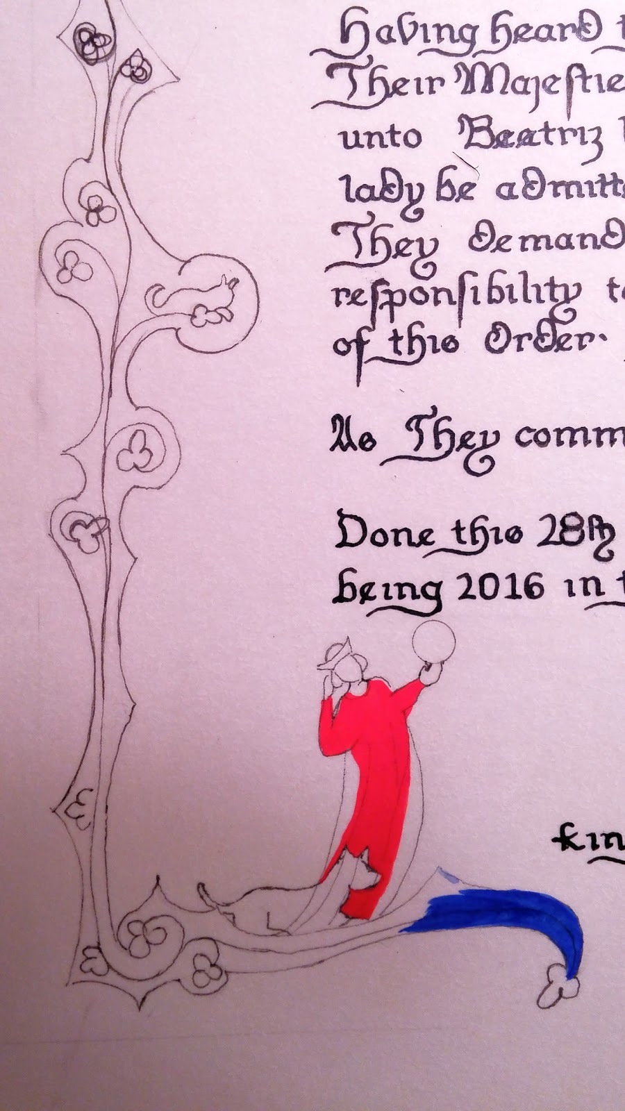 The Making Of An SCA Scroll, Part 2 – An Itinerant Scribe